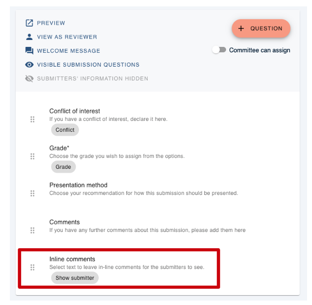 How to enable and disable Inline Comments as an admin